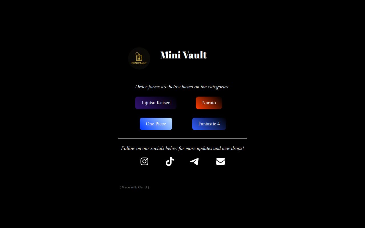 mini vault form